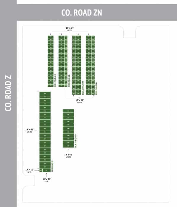 Storage Unit Map N5650 County Road Z - Northern Land Storage